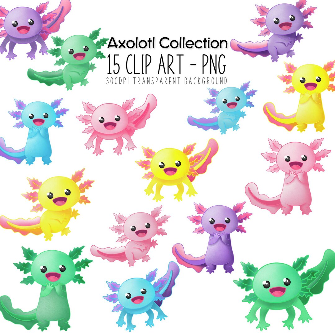 Axolotl PNG Clipart Cutecore - Cute Watercolor Axolotl Art for ...