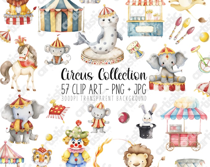 Glitter Circus Clipart Big Top Carnival Graphics Red & Black, Amusement ...