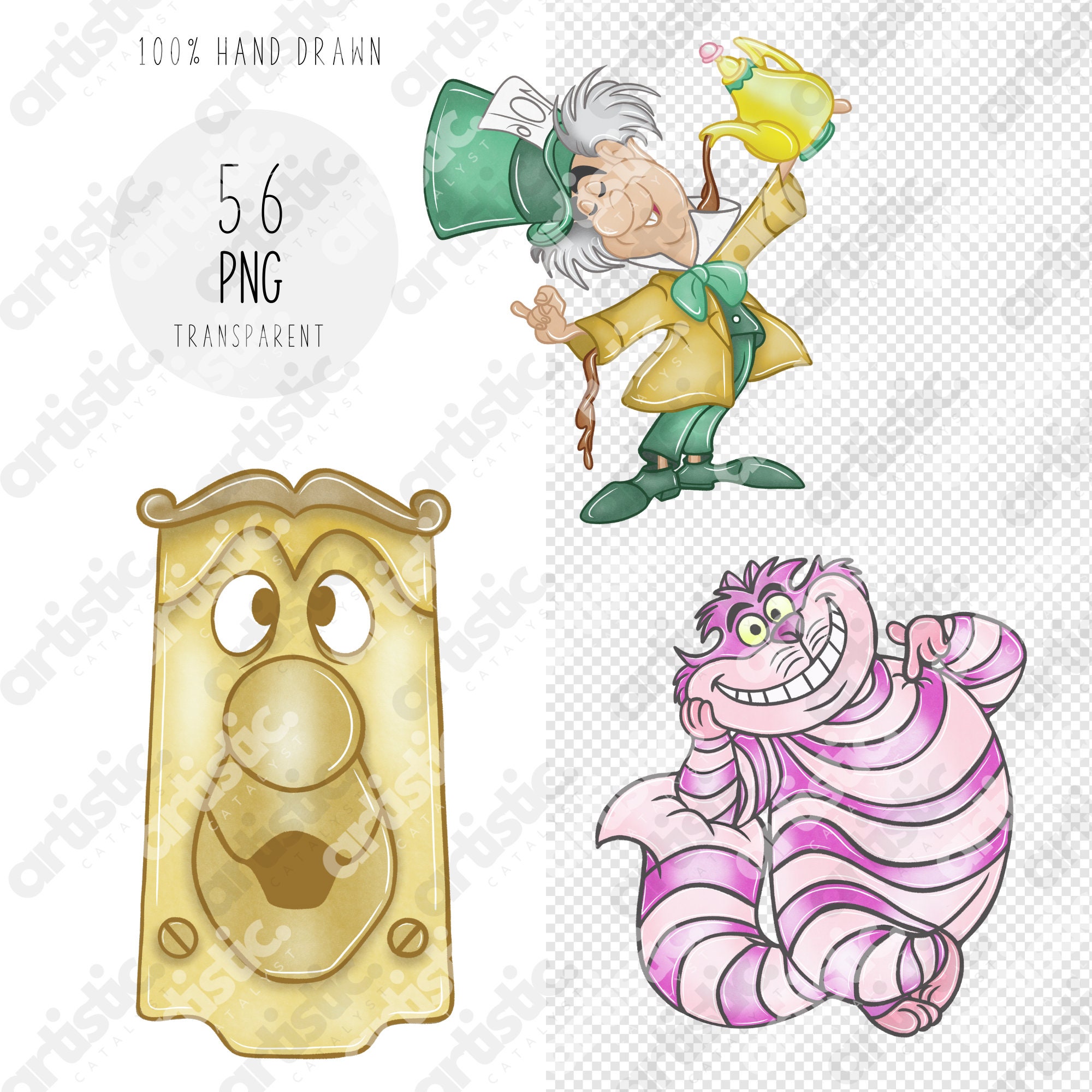 Watercolor Alice in Wonderland Clipart: Tea Party PNG Prints (56 Images ...