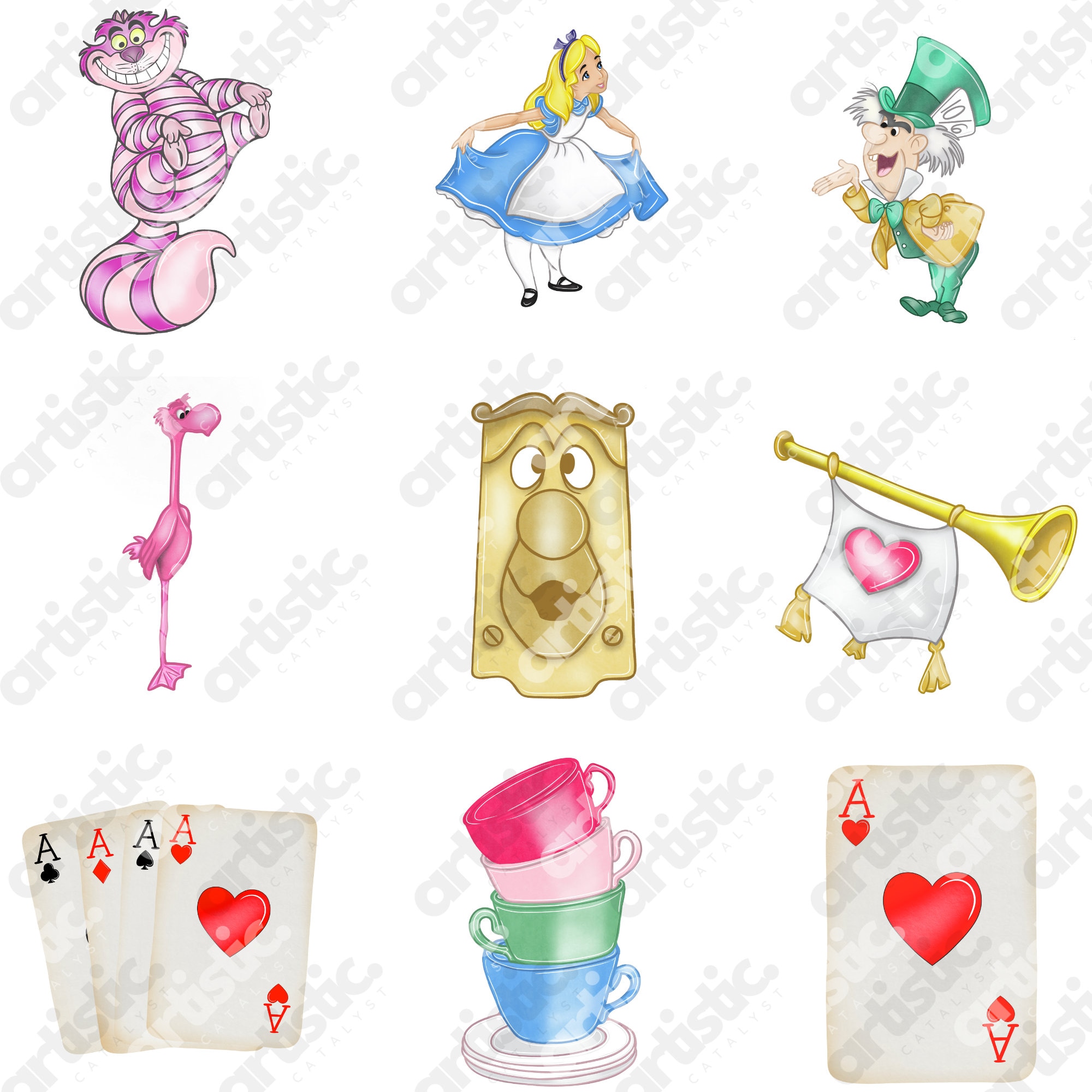 Watercolor Alice in Wonderland Clipart: Tea Party PNG Prints (56 Images ...