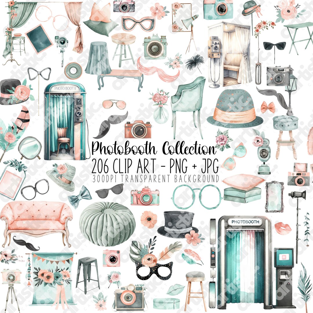 Camera Clipart Collection, Watercolor Camera & Props, Printable Wall ...