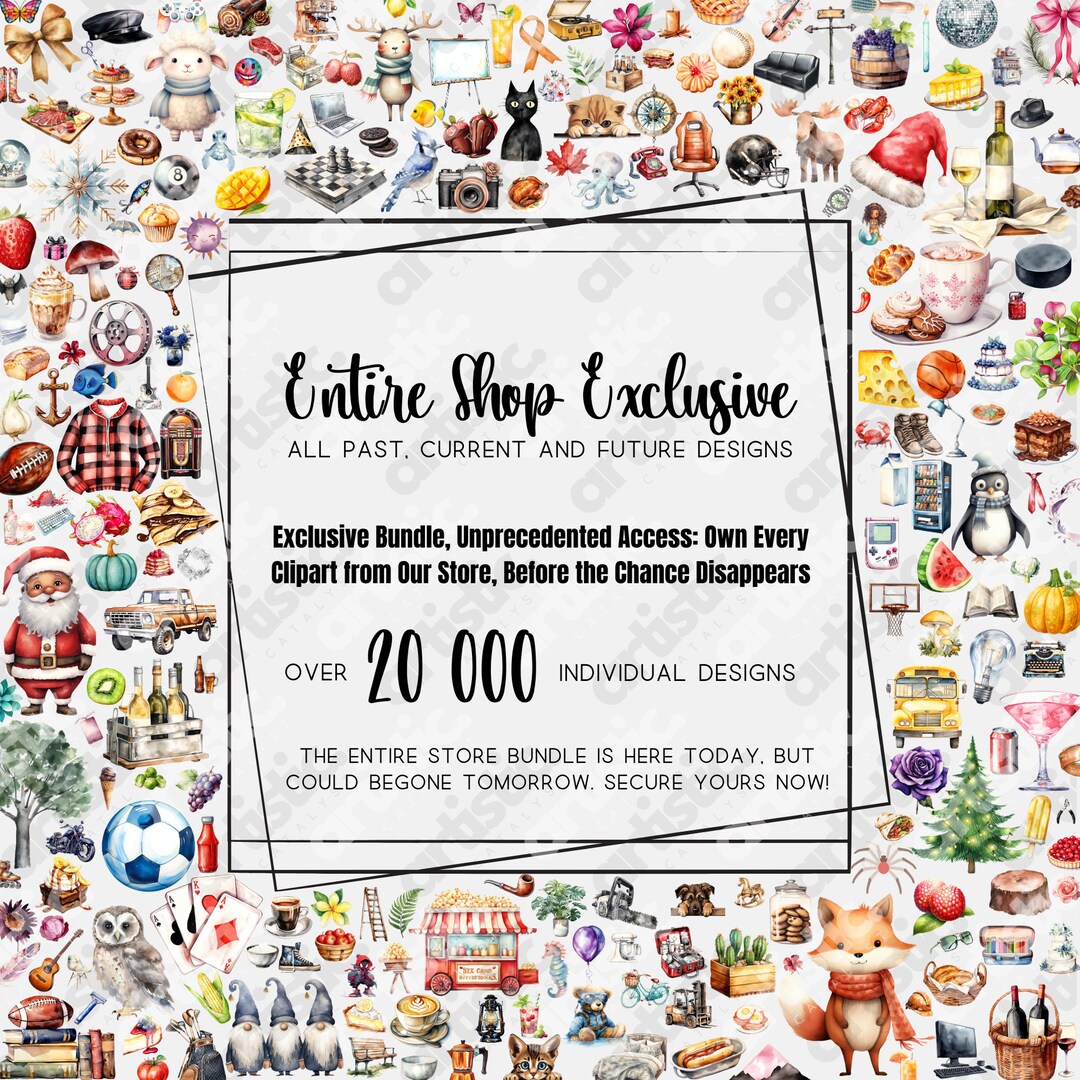 Mega Bundle Clipart, Entire Shop Access, Mega SVG Bundle, Over 20,000 ...