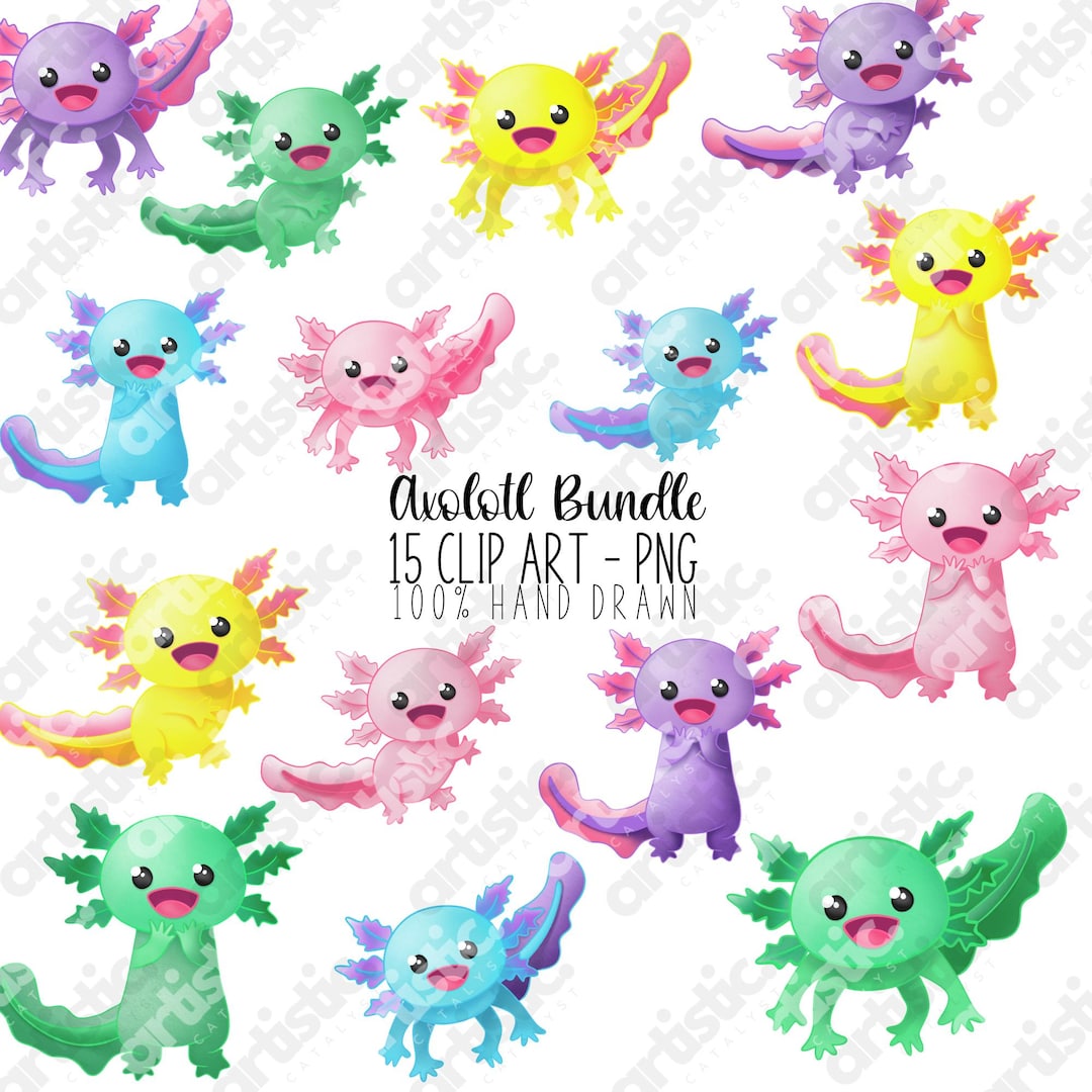 Axolotl PNG Clipart Cutecore - Cute Watercolor Axolotl Art for ...
