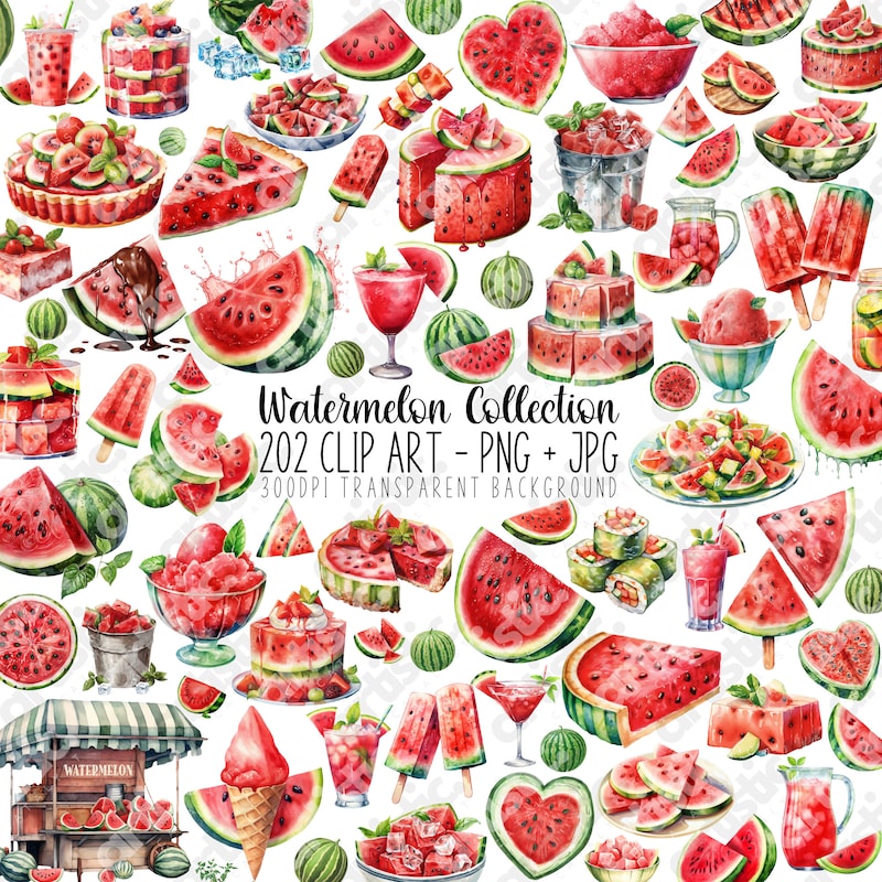 Watermelon Clip Art - Etsy