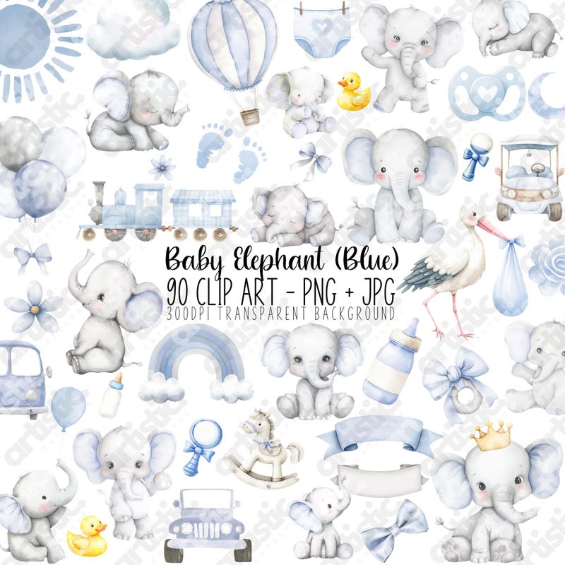 Blue Baby Elephant - Etsy