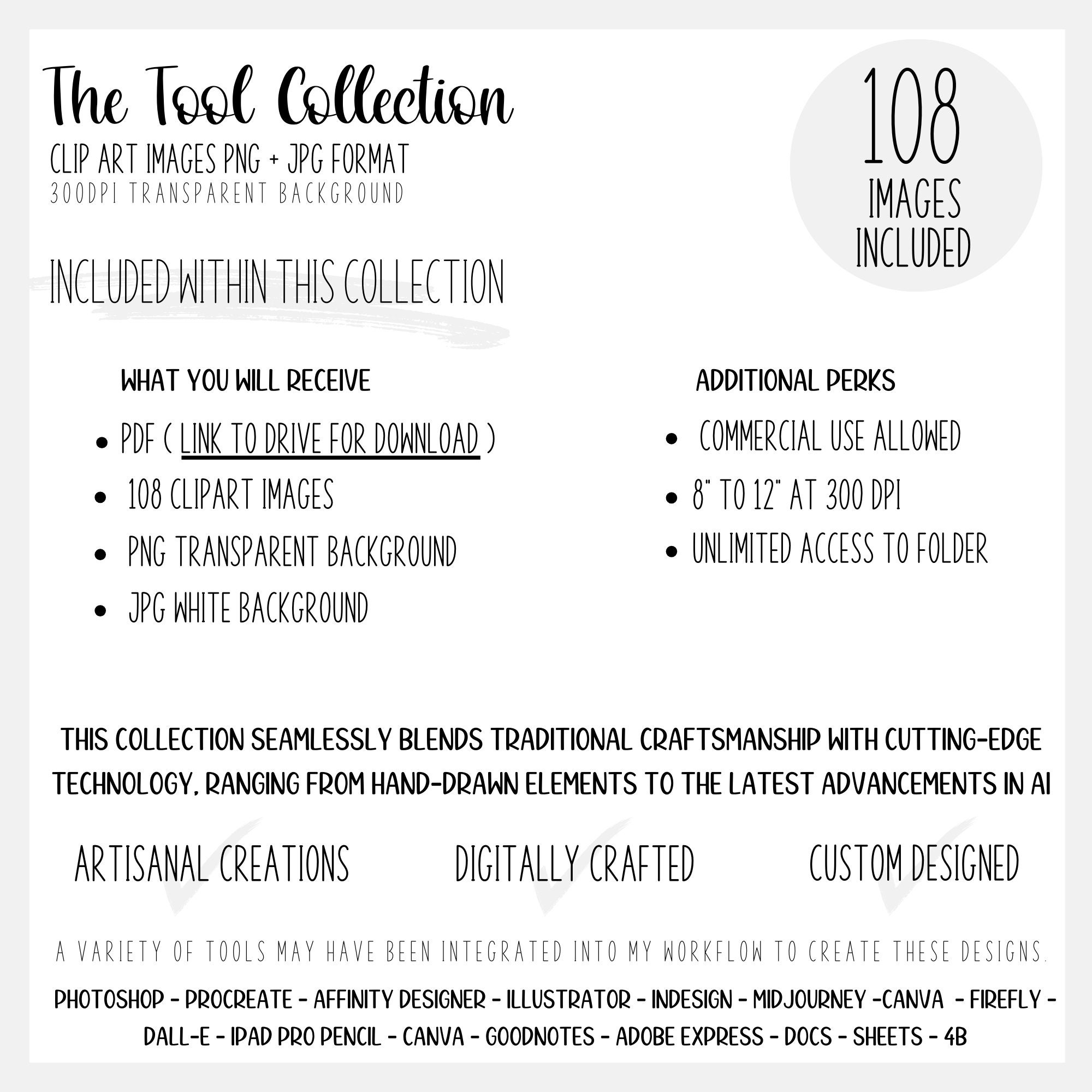 Tool Clipart Bundle, Watercolor PNG/JPG, Transparent Background, DIY ...