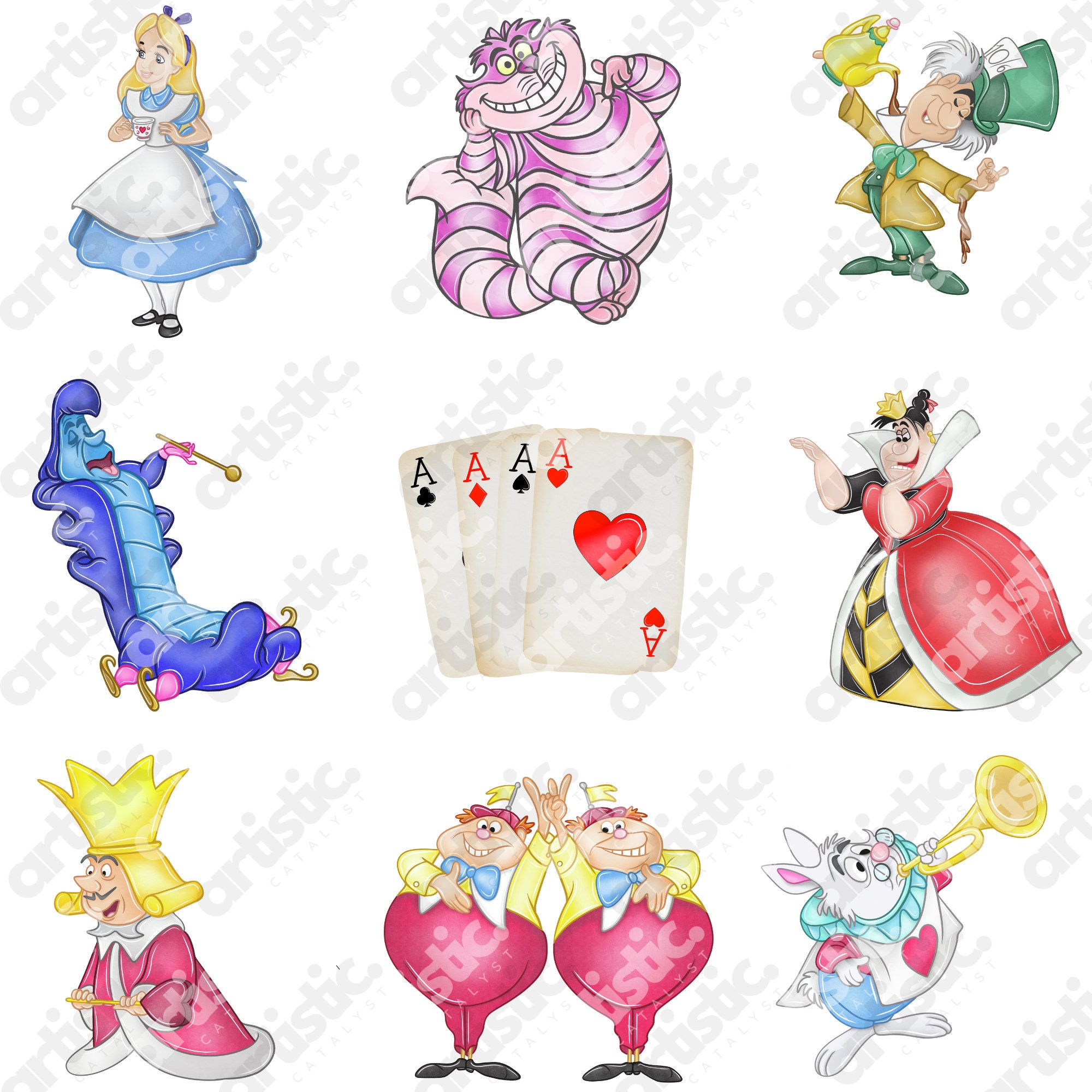 Watercolor Alice in Wonderland Clipart: Tea Party PNG Prints (56 Images ...