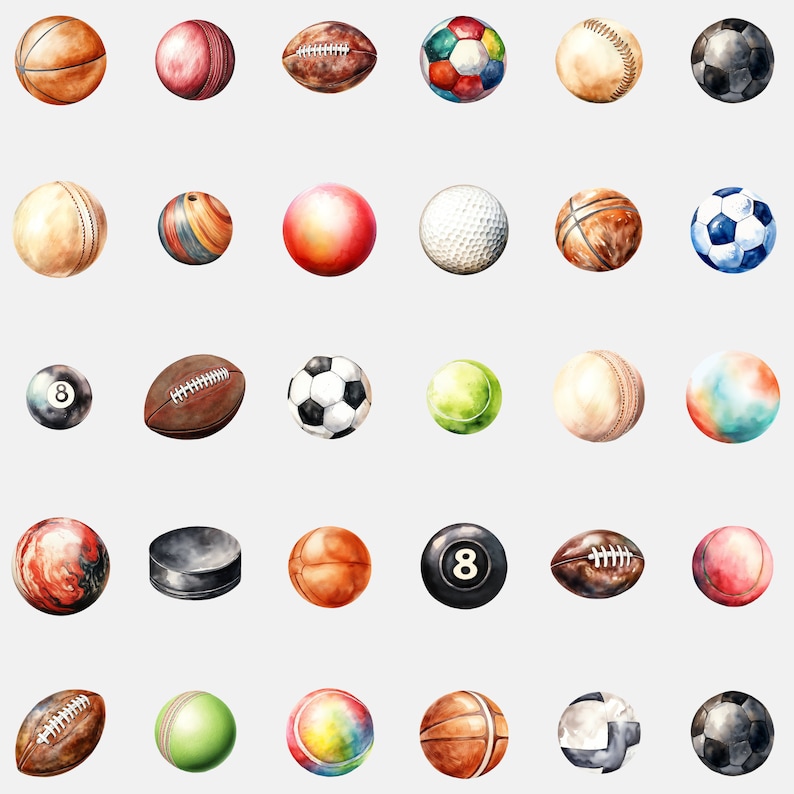 Sports Ball Clipart Collection - 90 PNG & JPG: Basketball, Football ...