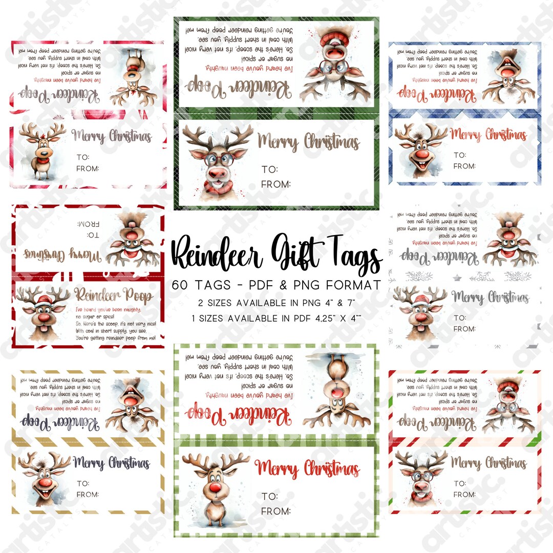 Reindeer Poop Gift Tags - Stocking Stuffer Delight - Printable Gift Tag ...