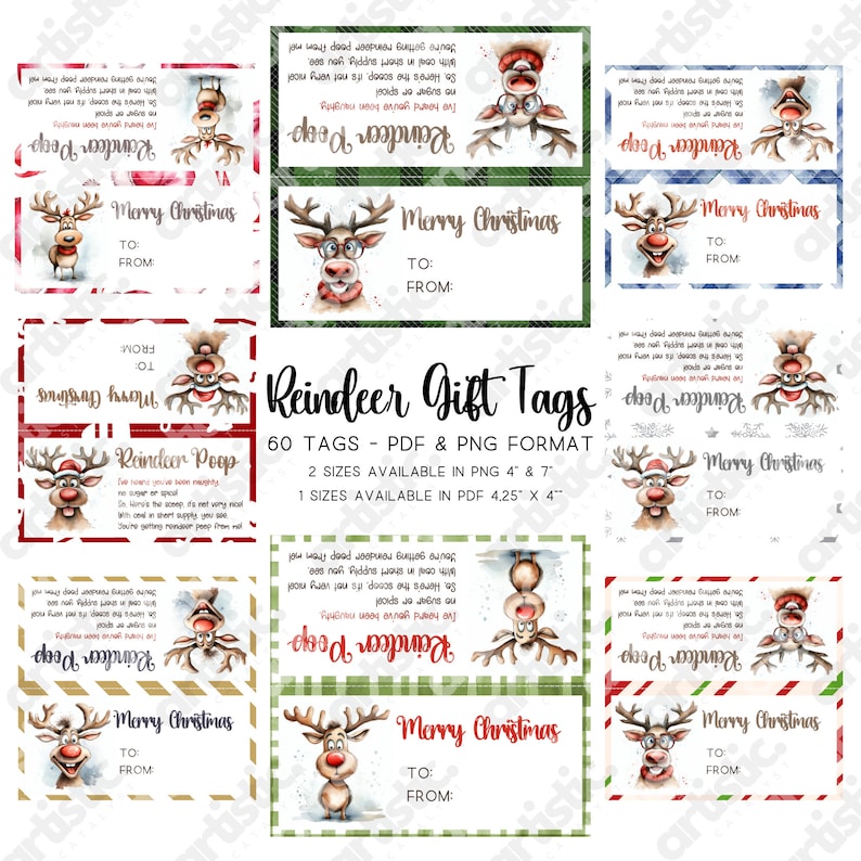 Reindeer Poop Gift Tags - Stocking Stuffer Delight - Printable Gift Tag ...