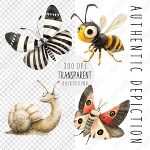 Watercolor Bugs Clipart Bundle: Insect PNG Graphics (digital Download ...