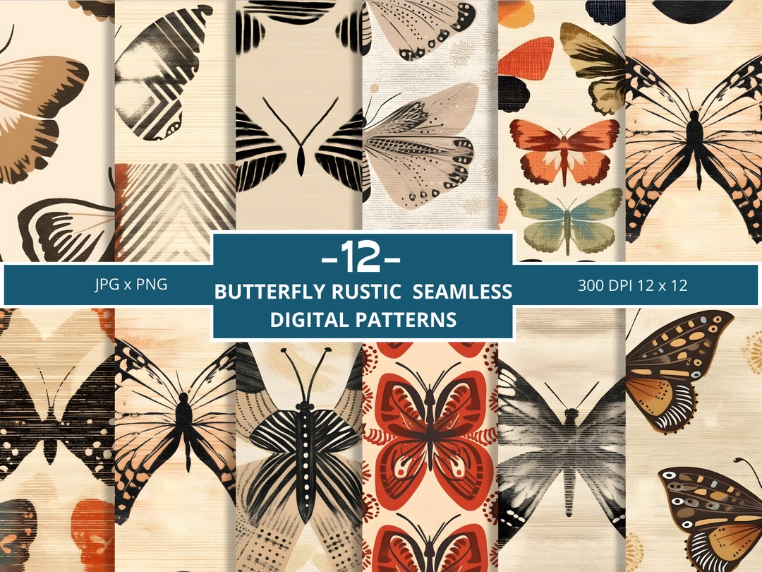 Butterfly Seamless Patterns Digital Repeating Papers, Commercial Use ...