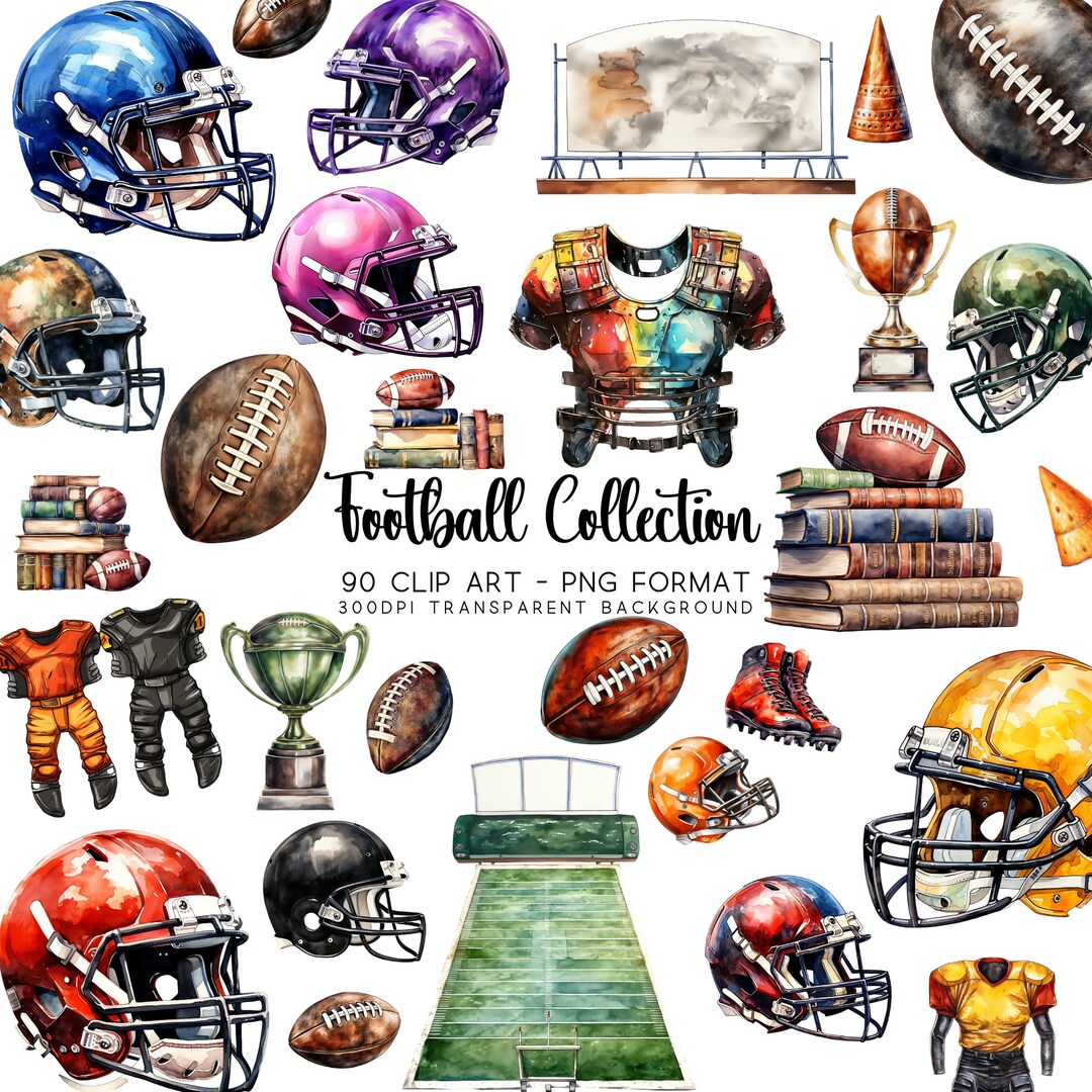 Football Clipart: 90 PNG Sport Graphics (digital Download) - Etsy