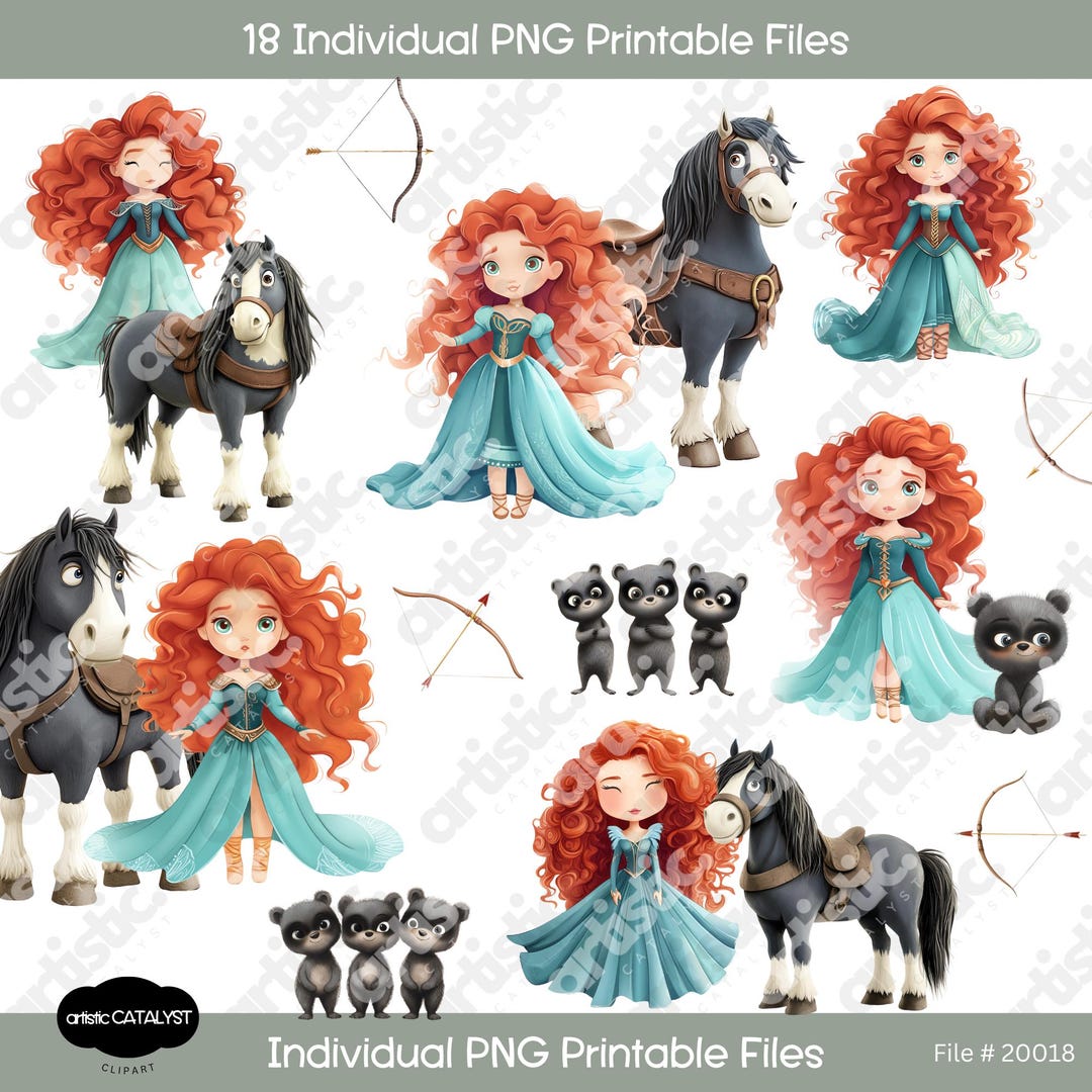 Orange Hair Princess Clipart: Fairytale PNG Art (digital Download) - Etsy