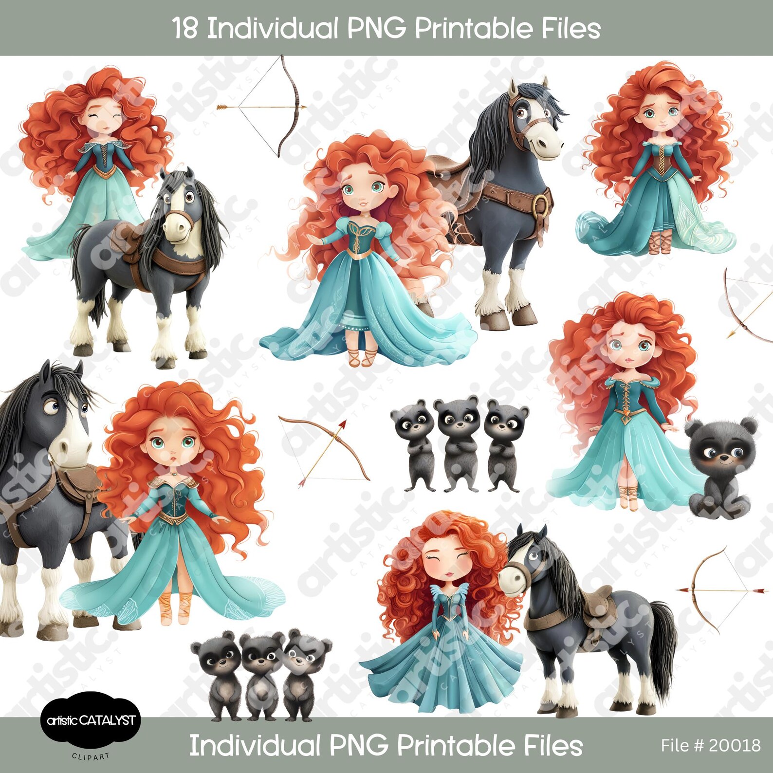 Orange Hair Princess Clipart: Fairytale PNG Art (digital Download) - Etsy