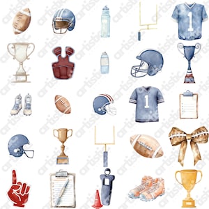 Football Clipart PNG Bundle - Digital Download 130 Sports Clip Art ...