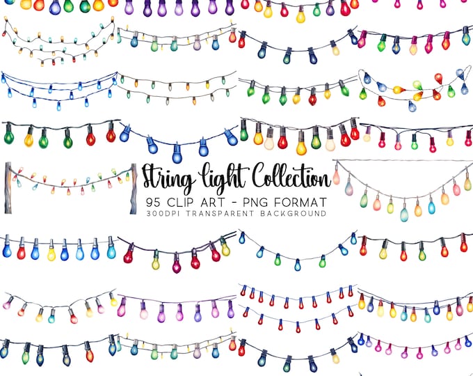 Christmas String Lights Png Clipart Fairy Lights DIY Party Invitation ...