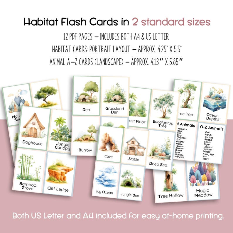 ABC Animals Alphabet Flashcard: Montessori Learning, (PDF Download) - Etsy