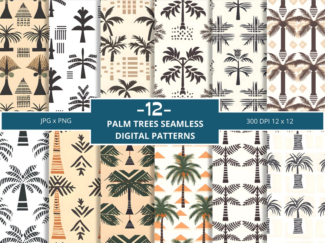 Palm Tree Seamless Repeating Patterns, Commercial Use, Pattern Design ...