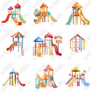 Playground Clipart Watercolor Bundle: (40 PNG) Digital Download Image ...