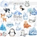 Arctic Animals Clipart Bundle: Watercolor Winter PNG Images (digital ...