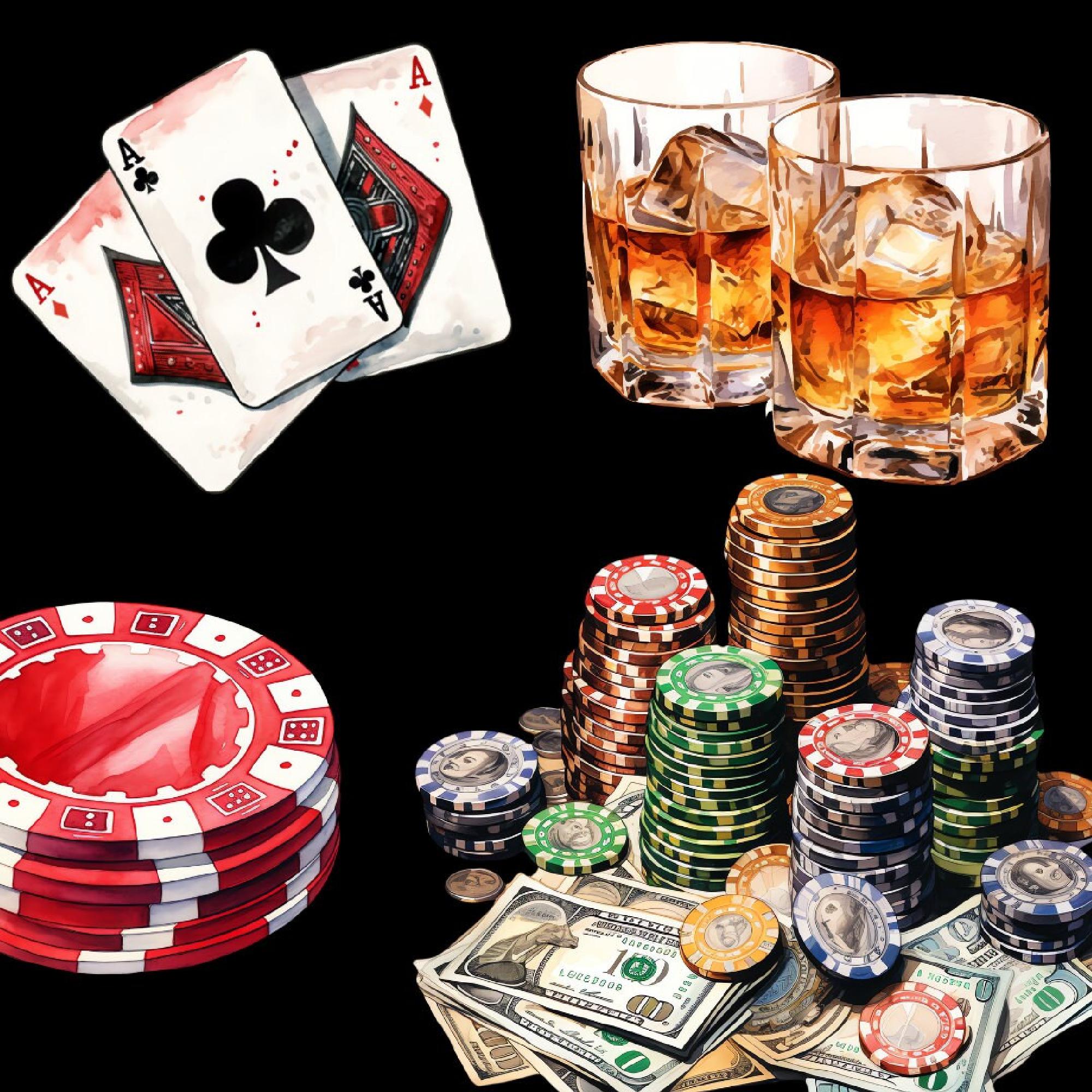 Watercolor Casino Clipart: 60 Poker Graphics (PNG/JPG) - Etsy