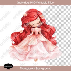 Princess Clipart Designs Undersea Watercolor, Pastel Mermaid Png ...