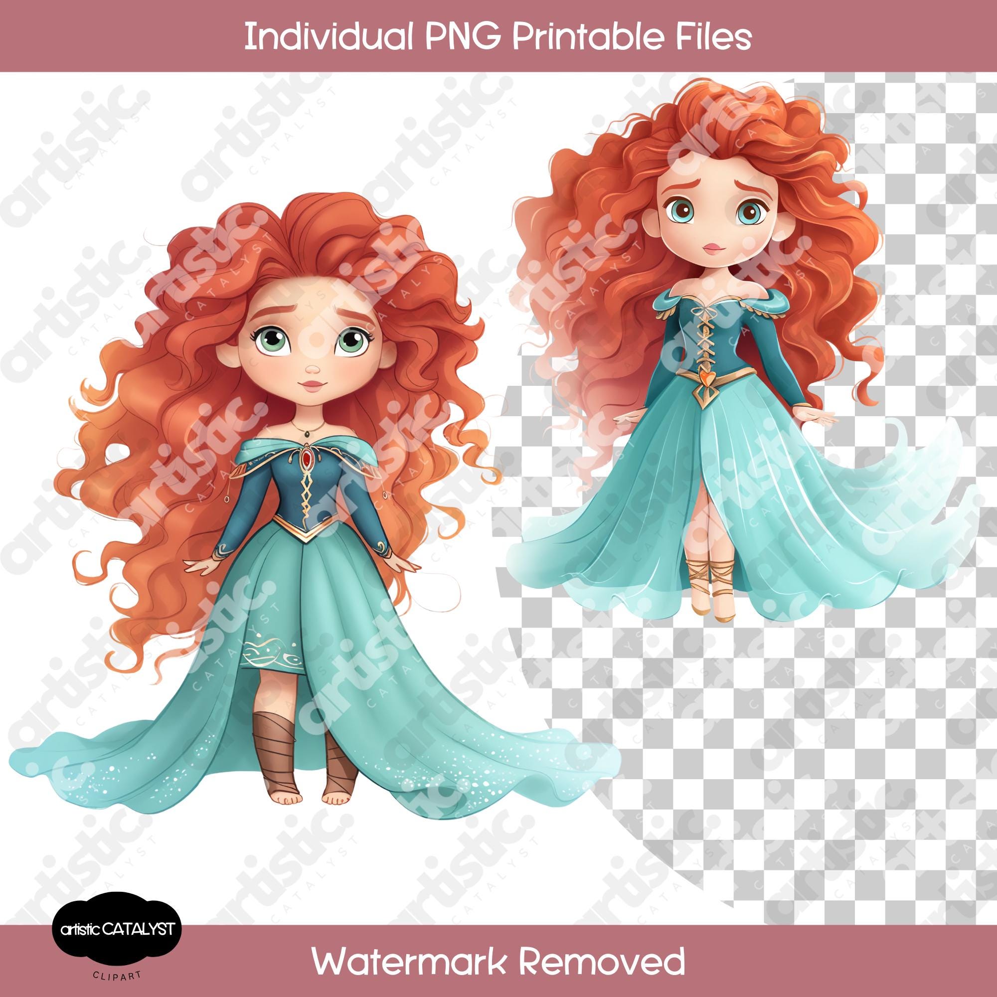 Orange Hair Princess Clipart: Fairytale PNG Art (digital Download) - Etsy