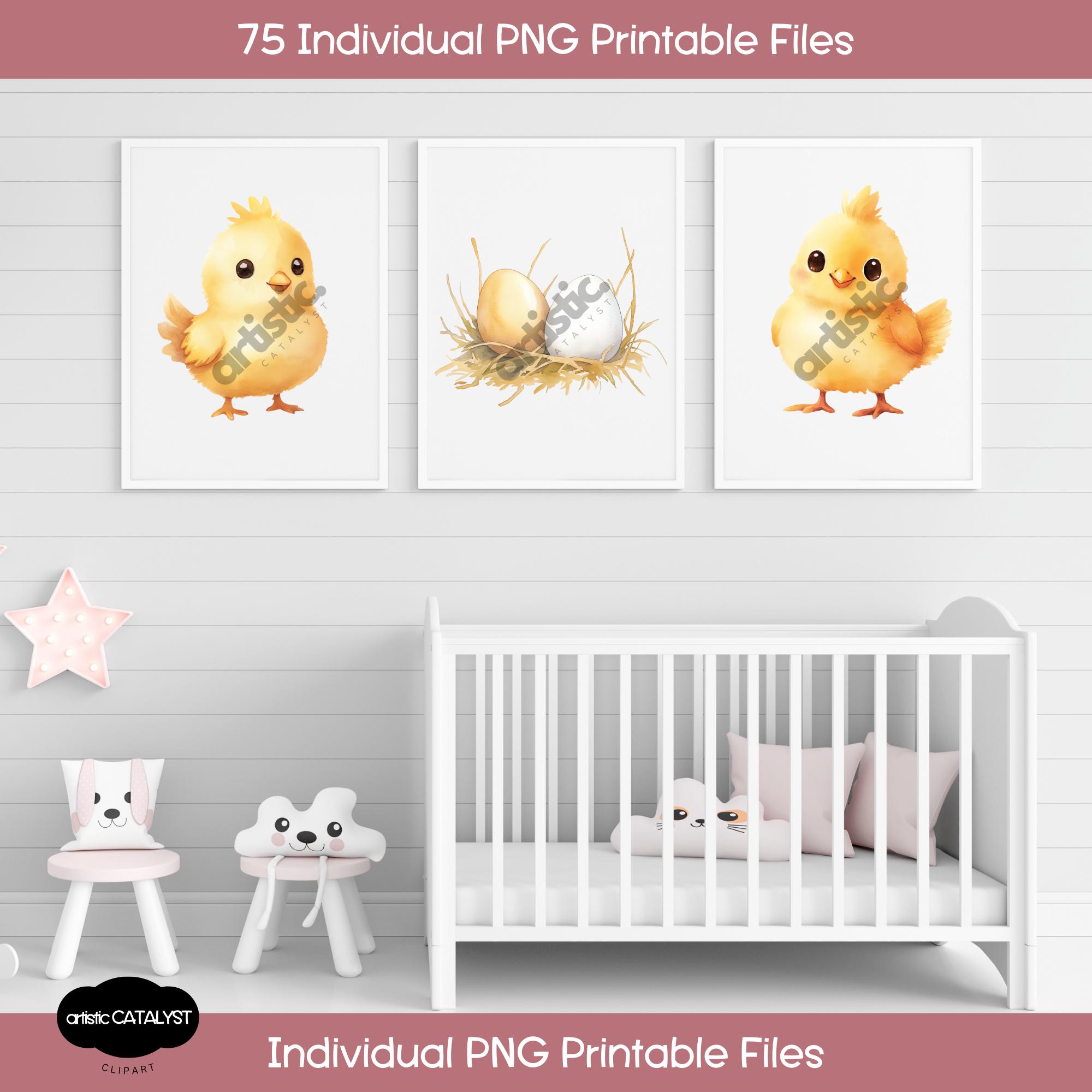 Watercolor Chicken Clipart Bundle: Farm Rooster, Hen & Chicks (PNG) - Etsy