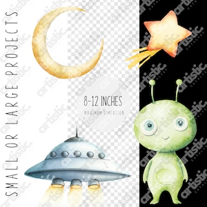 Watercolor Astronaut Clipart Bundle: Space Shuttle, Rocket PNG (digital ...
