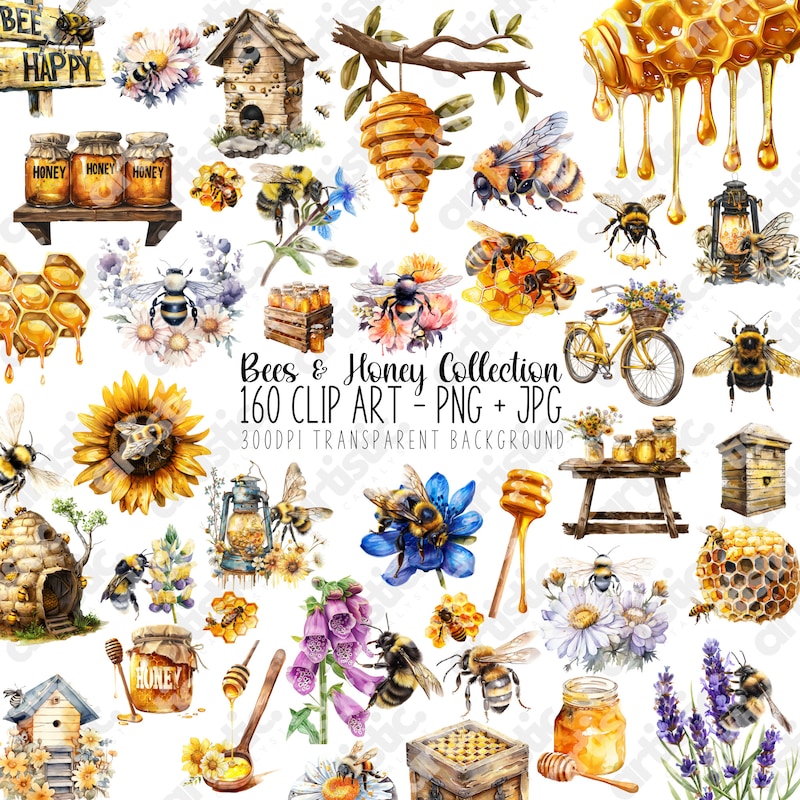 Bumble Bee Clipart - Etsy