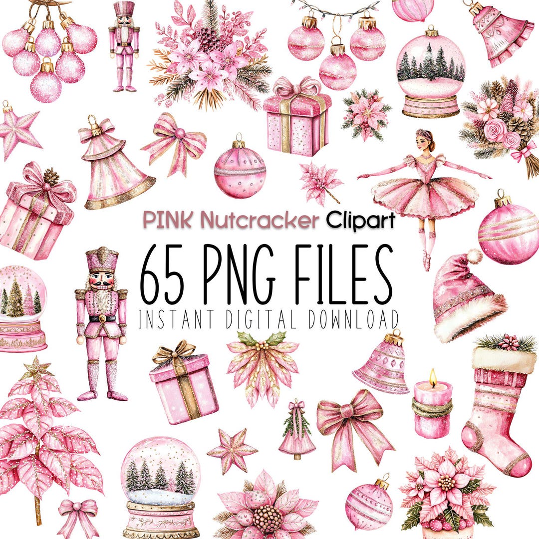Pink Nutcracker Clipart PNG: Watercolor Christmas Ballet Collection ...