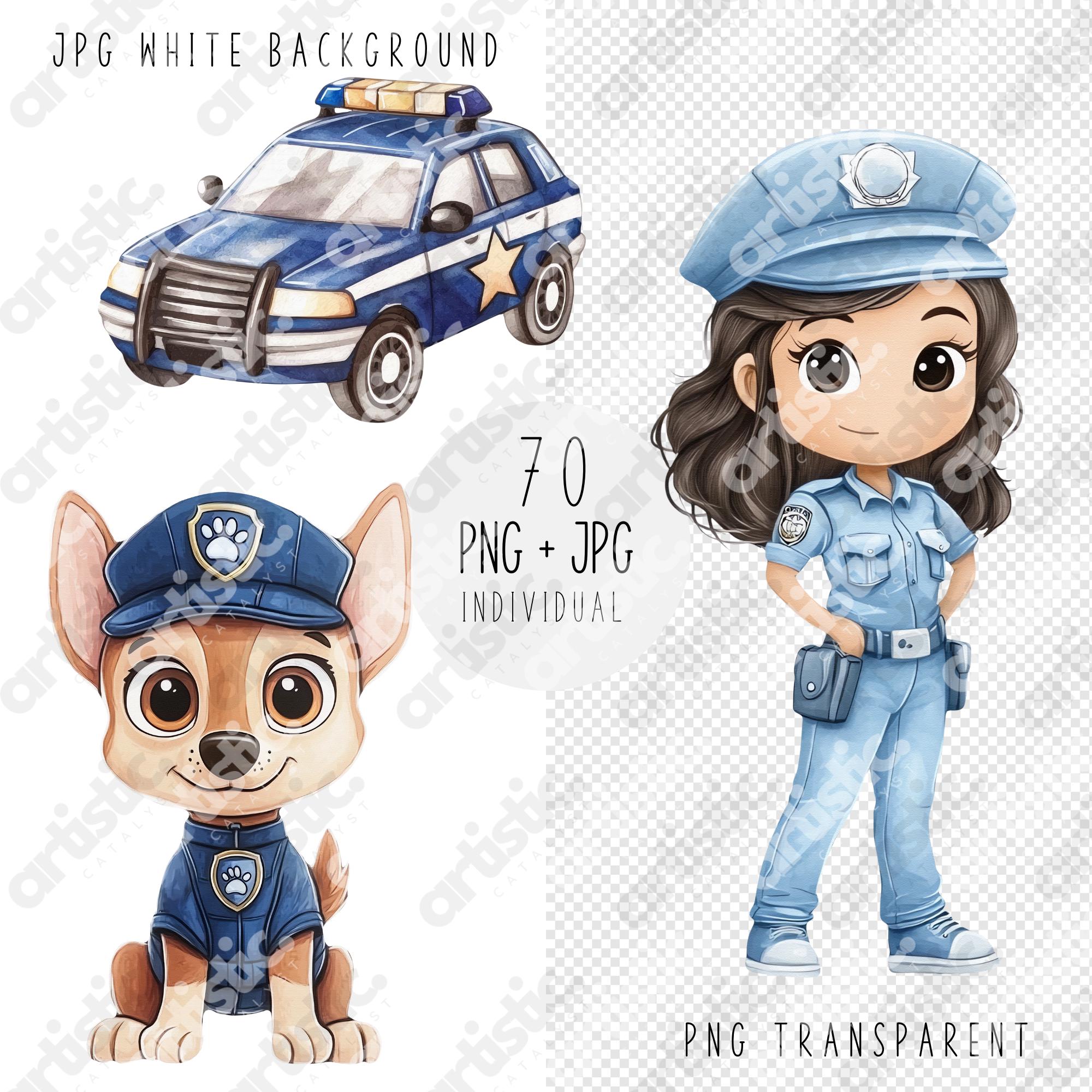 Watercolor Police Clipart Bundle – 70 PNG Images, Nursery & Craft - Etsy