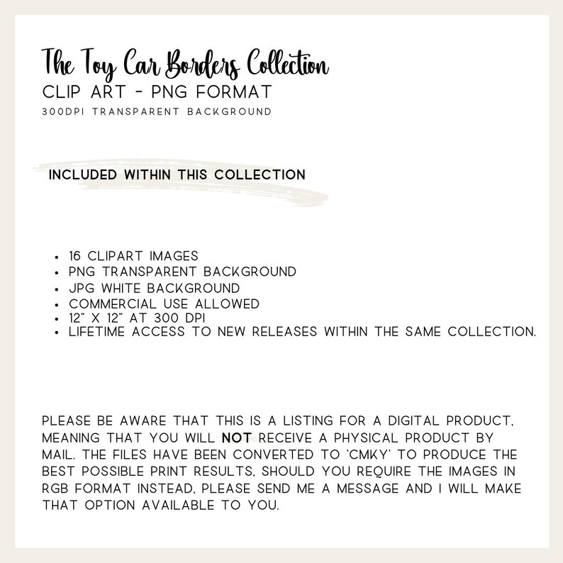 Toy Car Border Clipart Bundle Watercolour PNG/JPG Set With - Etsy