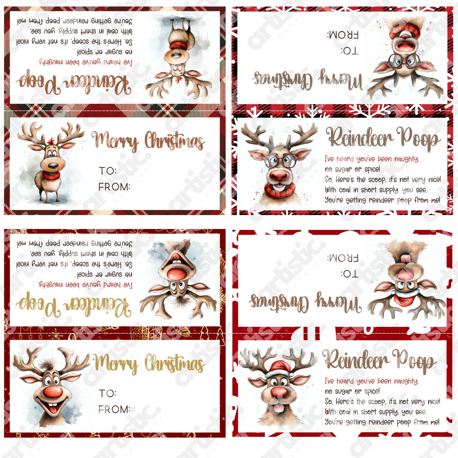 Reindeer Poop Gift Tags - Stocking Stuffer Delight - Printable Gift Tag ...