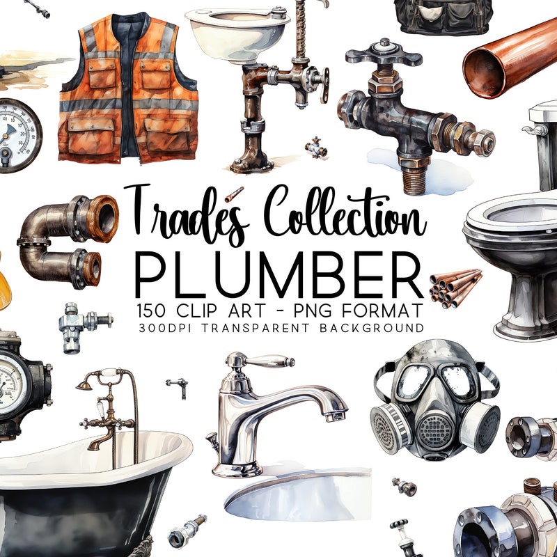 Plumbing Clipart - Etsy Israel