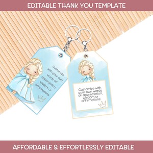 Princess Thank You Tags: Winter Snowflake Favor Template (2.5”x 4 ...