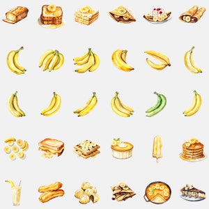 Banana Clipart Collection: Baking & Foodie PNG Images (99 Files) - Etsy
