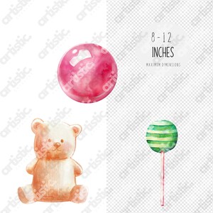 Watercolor Candy Clipart Bundle: Gumball Machine, Lollipops (26 PNG) - Etsy