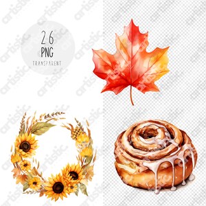Watercolor Autumn Clipart Bundle: Cozy Fall PNG Images (26 Files) - Etsy