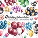 Birthday Balloons Clipart Bundle Set | Watercolor PNG & JPG ...