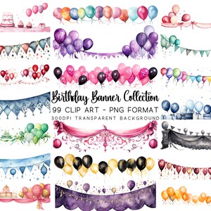 Birthday Clipart Bundle: Party Graphics & PNG Set | Invitation, Cake ...