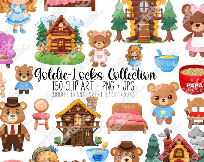 Goldilocks and the Three Bears Clipart Nursery Rhyme Fairy Tale ...