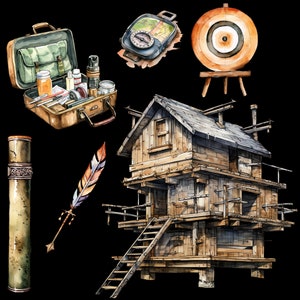 Hunting Clipart Bundle Set Moose, Deer, Duck and Target Transparent PNG ...