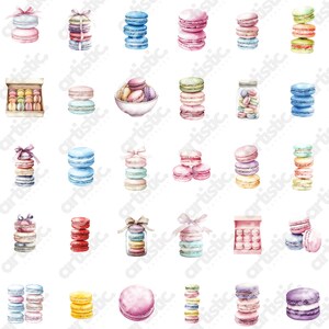 Macaron Clipart Bundle - Watercolor French Macarons PNG for ...