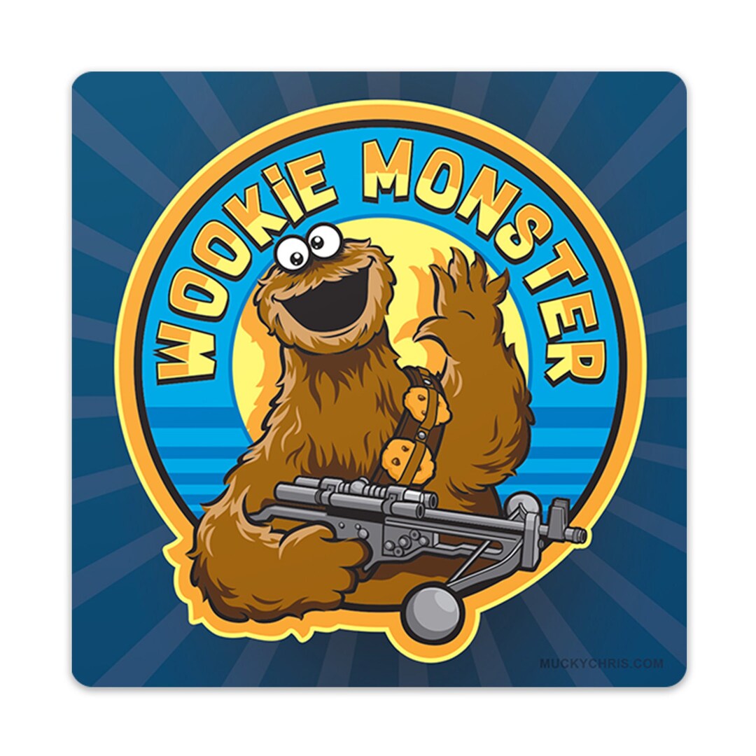 Wookie X cookie Monster Mashup Sticker - Etsy