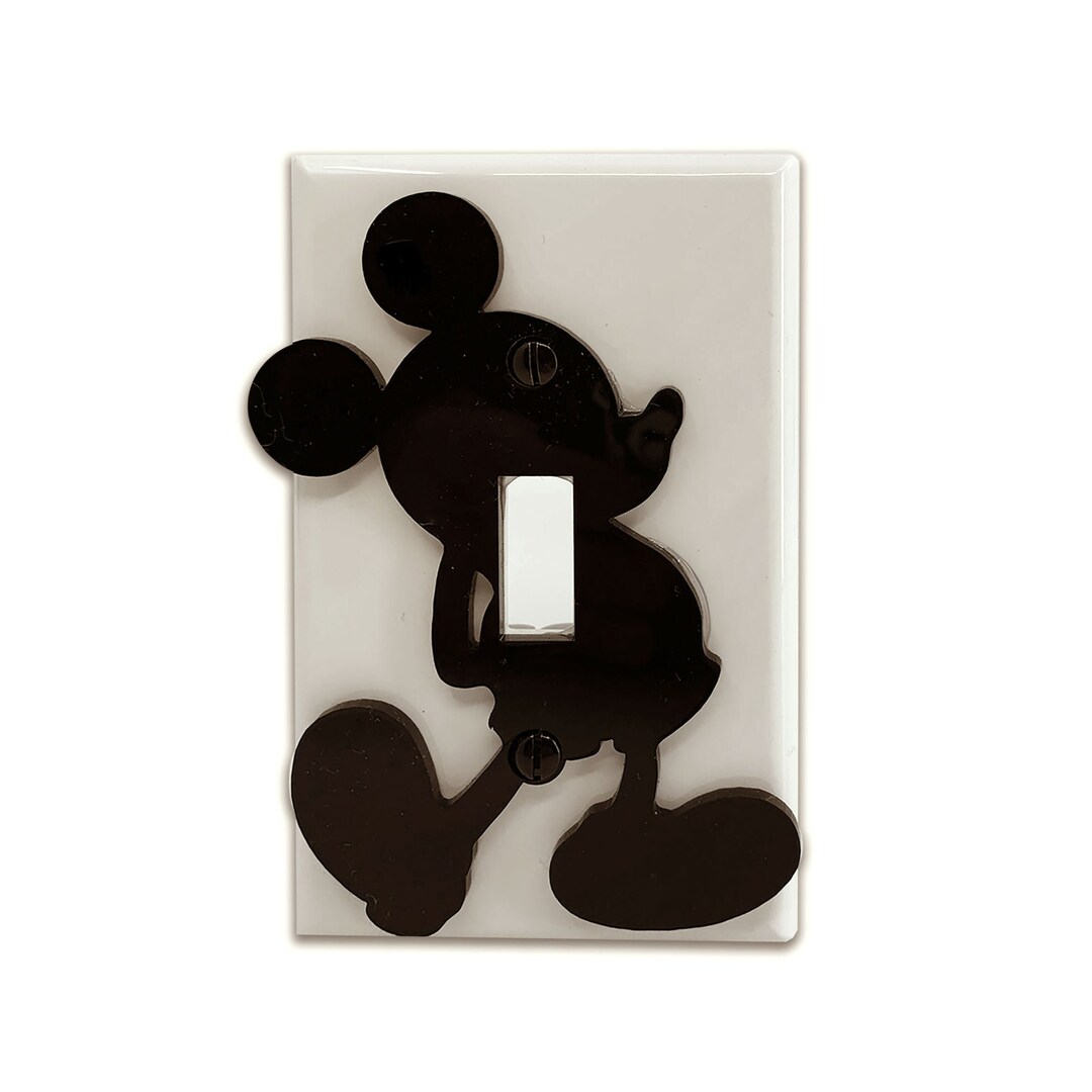 Mickey Mouse Black on White Light Switch Cover - Etsy