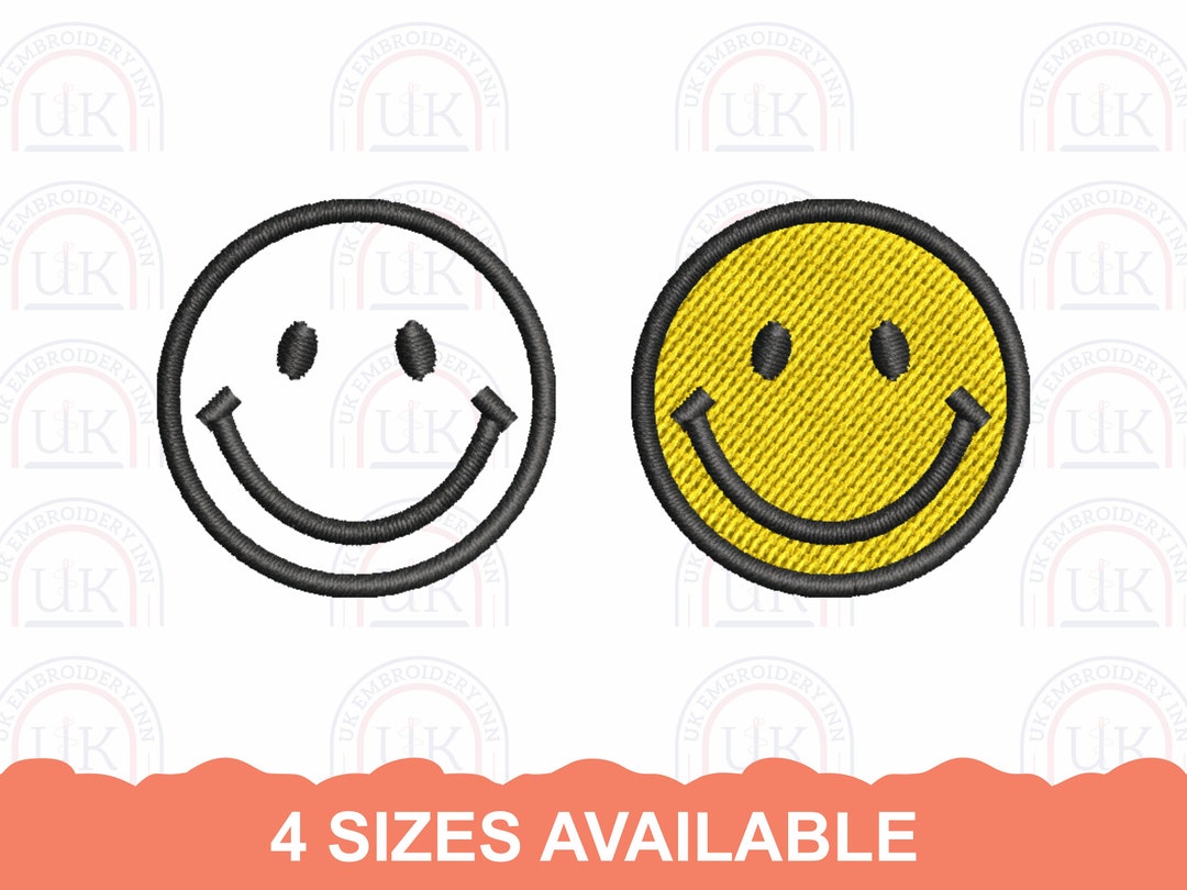 Mini Smiley Face Embroidery Happy Face Digital Embroidery - Etsy