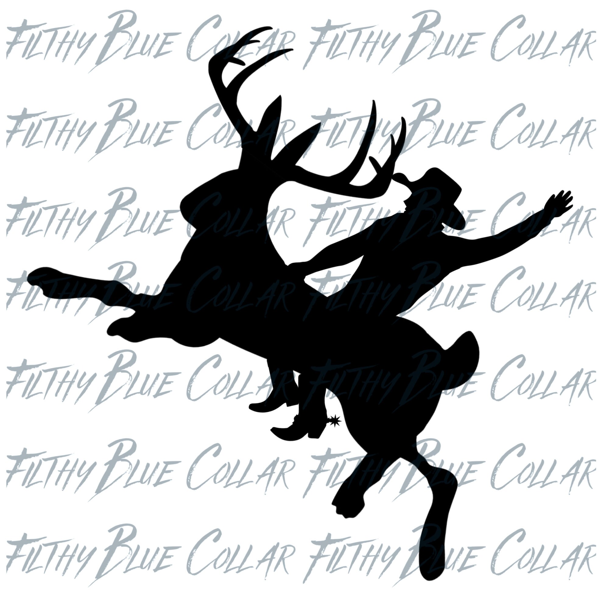 Cowboy Riding a Jackalope SVG - Etsy