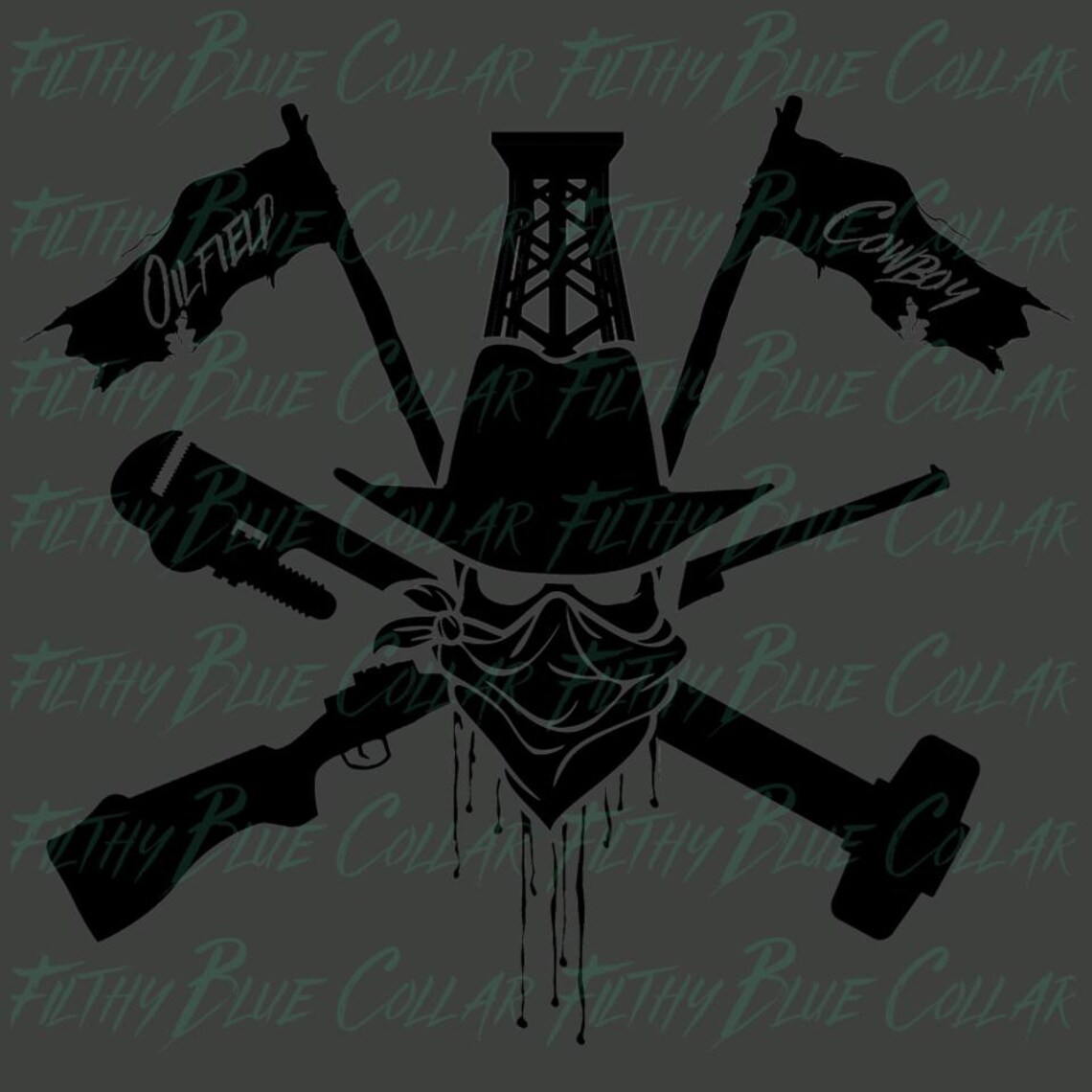 Oilfield Roughneck Cowboy Blue Collar SVG - Etsy